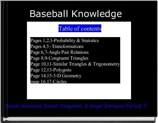 "Baseball Knowledge" - Free stories online. Create books for kids ...