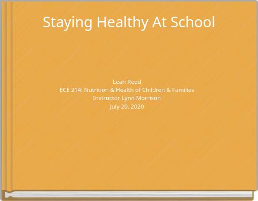 "Staying Healthy At School" - Free stories online. Create books for ...